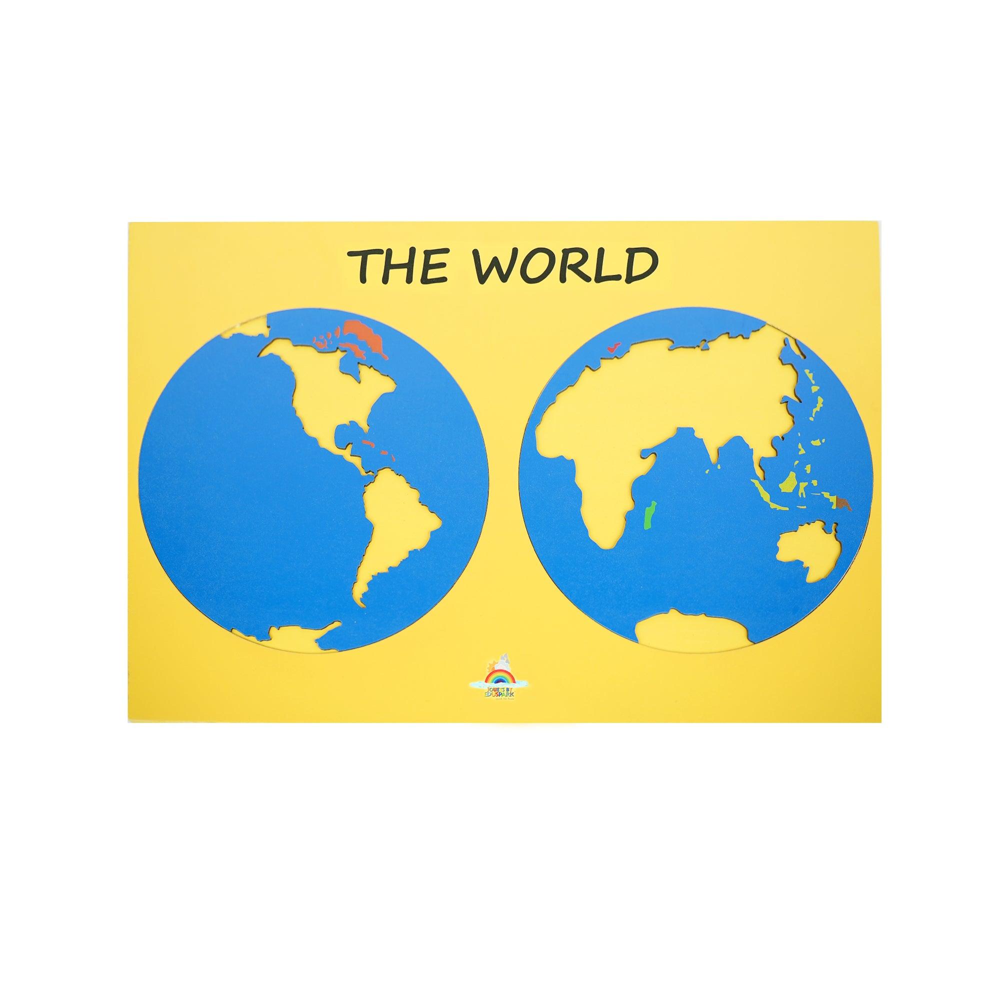 Montessori World Continents Puzzle Map - Eduspark Toys