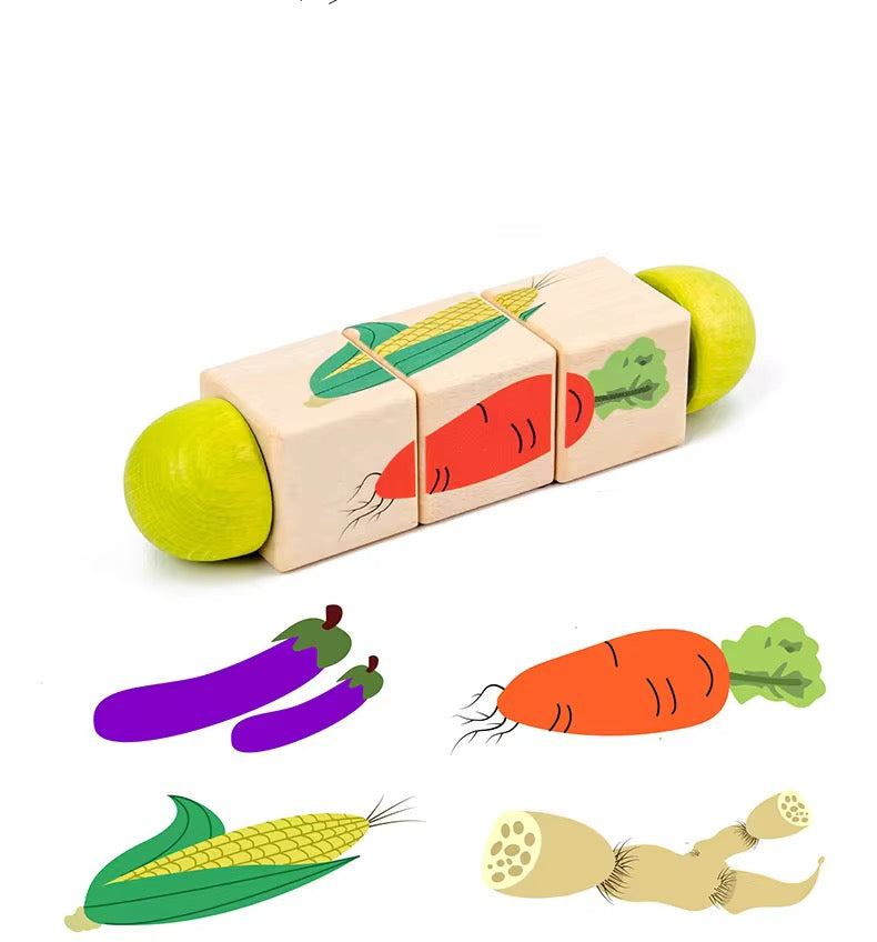 Wooden Picture Block Roller Toy for Toddlers | 4 Theme Variants – Inse ...