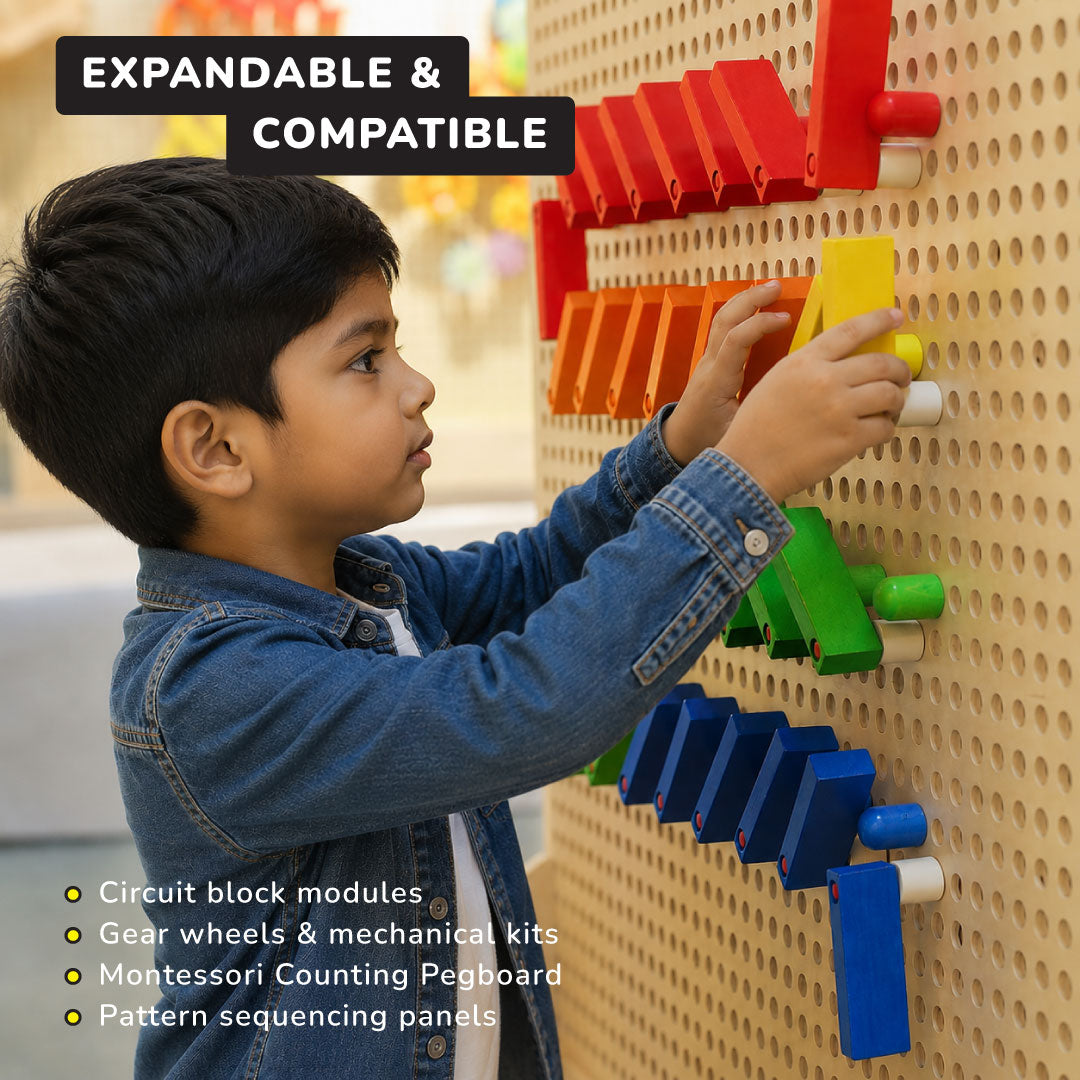 Wooden Domino Sensory Wall Pegboard for Kids – Eduspark Toys