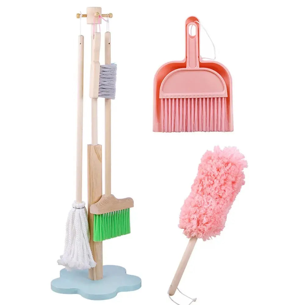 Wooden Cleaning Stand Pink - Eduspark Toys