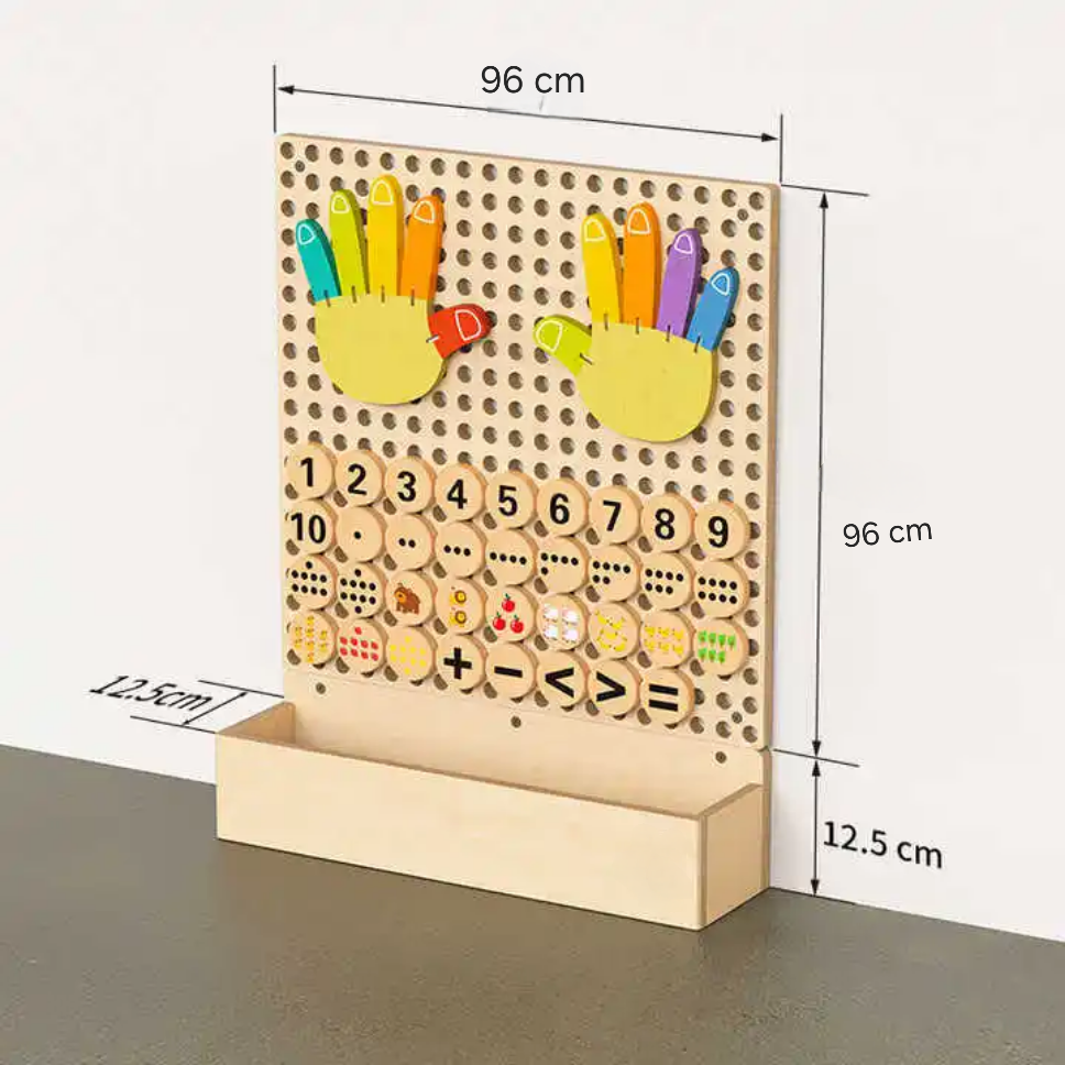 Wooden Sensory Wall Panel - Montessori Counting Pegboard Eduspark Toys